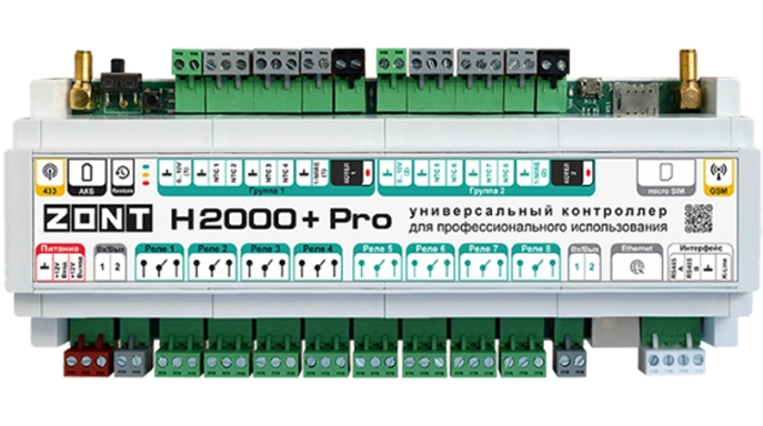 Автоматический регулятор системы отопления ZONT H2000+ PRO купить в Минске в интернет-магазине ...